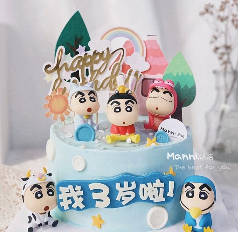2 Types of 3D Crayon Shin-Chan cake toppers, Furniture & Home Living ...