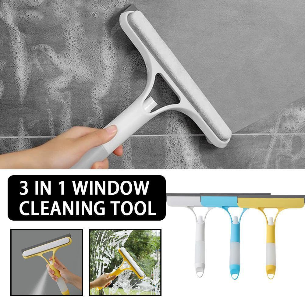 3 in 1 Window Glass Wiper Tool Spray Clean Wipe Scrape Scraper ...