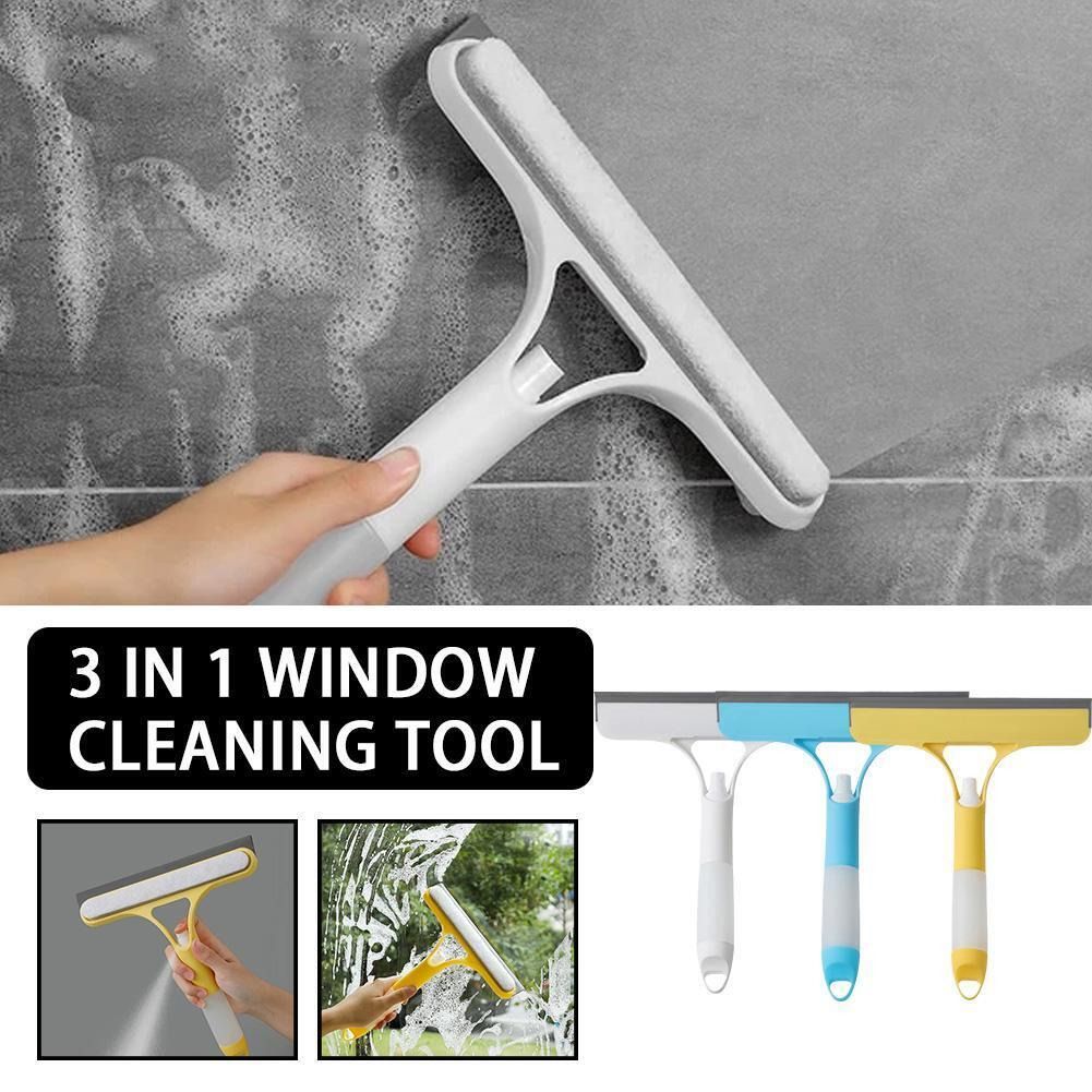 3 in 1 Window Glass Wiper Tool Spray Clean Wipe Scrape Scraper ...