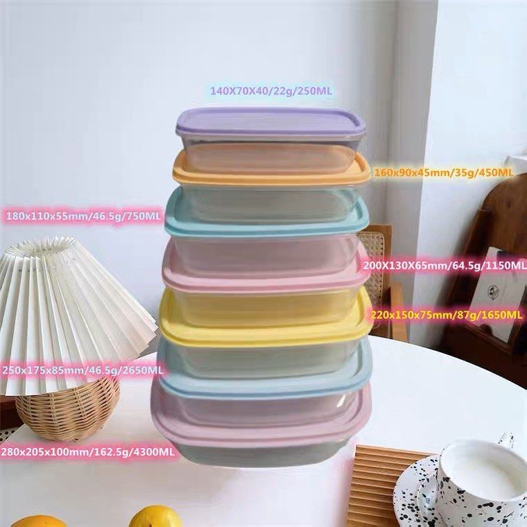 7 PCS FOOD CONTAINER (STACKABLE), Furniture & Home Living, Kitchenware ...