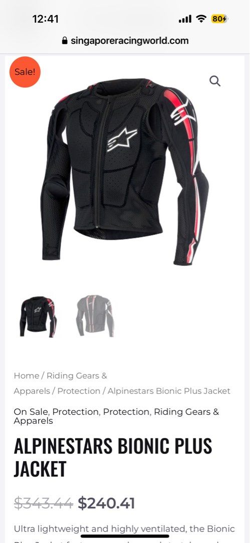 Alpinestars Bionic Plus Armour Jacket Motorcycle Enduro Touring ...