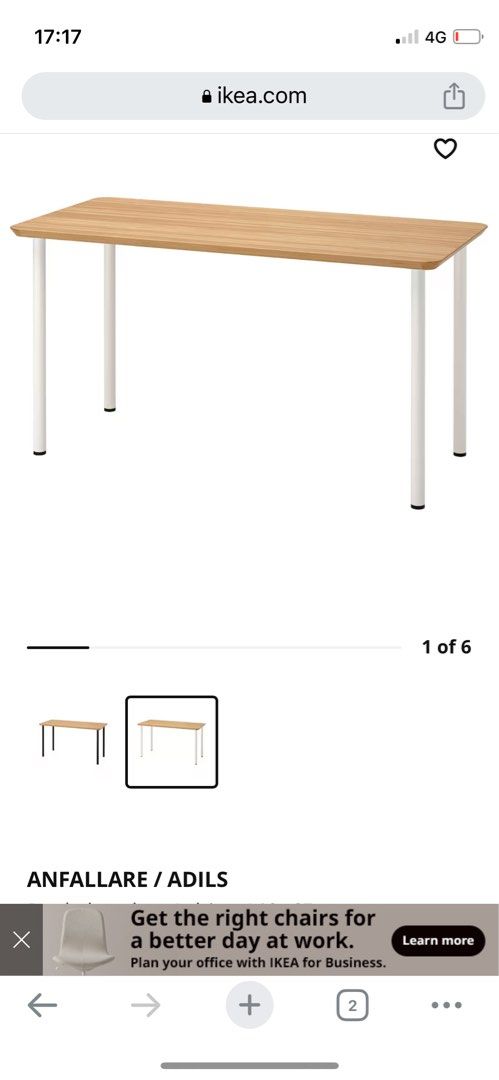 Anfallare desk 140*65, Furniture & Home Living, Furniture, Tables ...