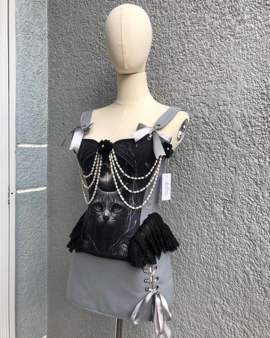 Bastet Greek Goddess corset top and mini matching skirt! on Carousell