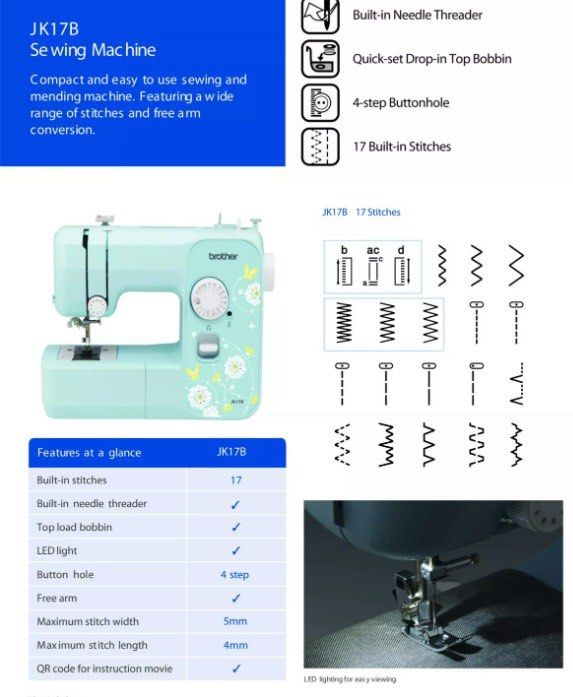 Brother Sewing Machine JK17B, TV & Home Appliances, Other Home ...