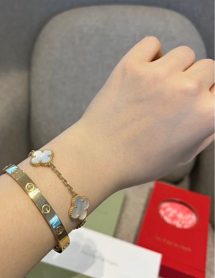 Cartier Love JUC VCA Alhambra Bracelet - 100% Real Gold, Women's ...