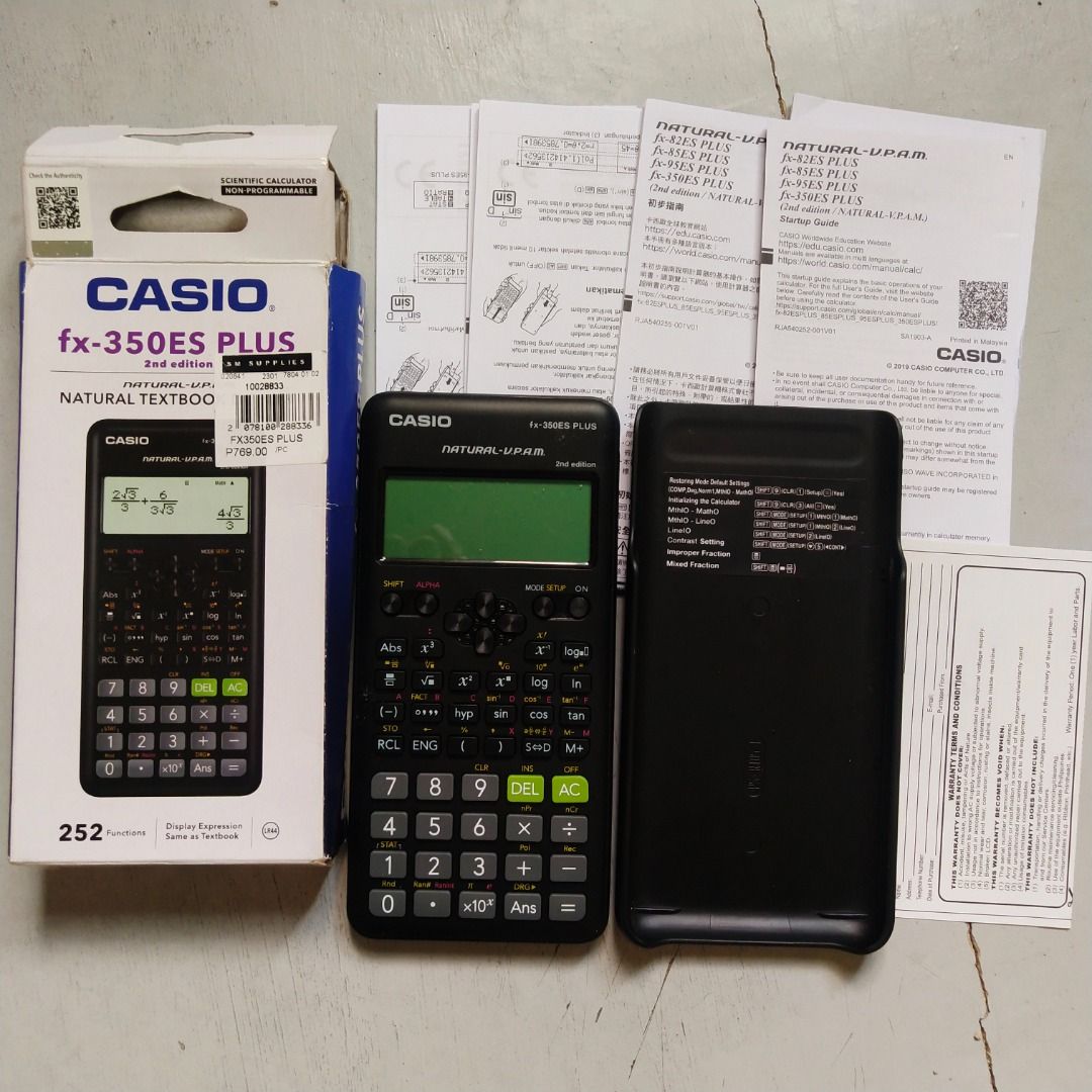 CASIO Scientific Calculator fx - 350ES PLUS, Hobbies & Toys, Stationary ...