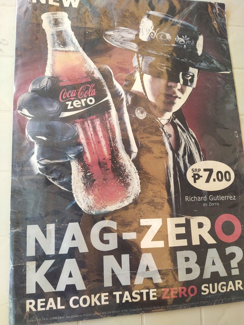 Coke Zero poster---Richard Gutierrez as ZORRO/Yr.2009 on Carousell