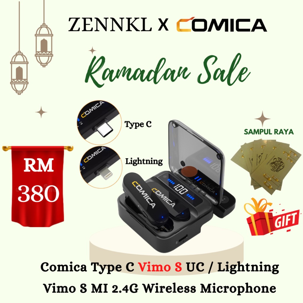 Comica Type C Vimo S UC / Lightning Vimo S MI 2.4G Dual-Channel Mini ...