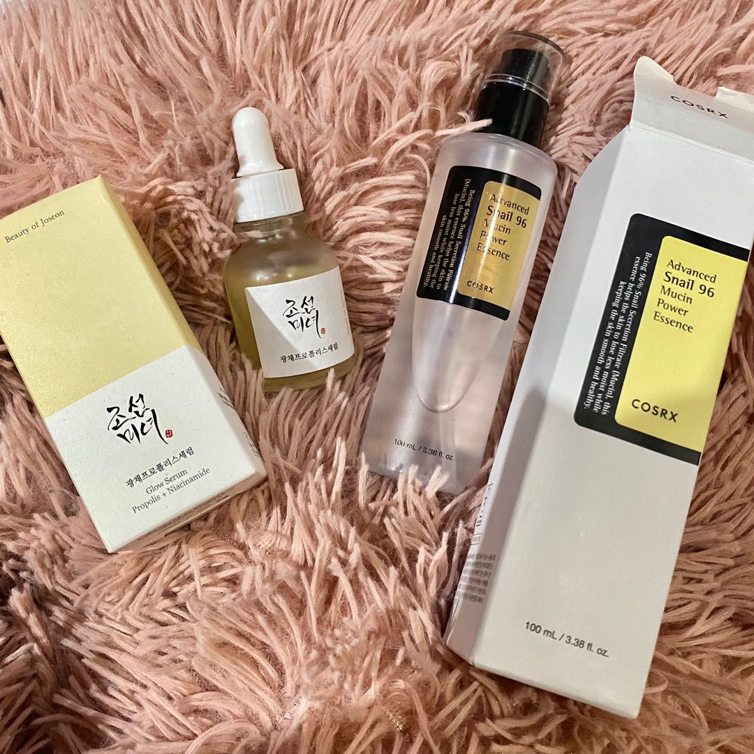 Cosrx snail mucin power essence & Beauty of Joseon Glow Serum, Beauty ...