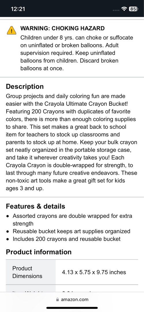 Crayola Ultimate Crayon Bucket 200 Crayons on Carousell