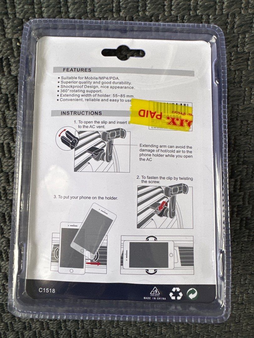 FLY Air Vent Car Phone Holder, Mobile Phones & Gadgets, Mobile & Gadget ...