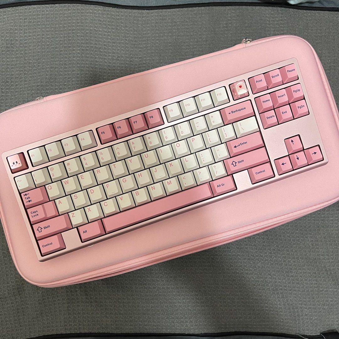 Hand engineering Kage pink wkl 80% custom keyboard built, 電腦＆科技, 電腦周邊及配件, 電腦鍵盤及相關產品 - Carousell