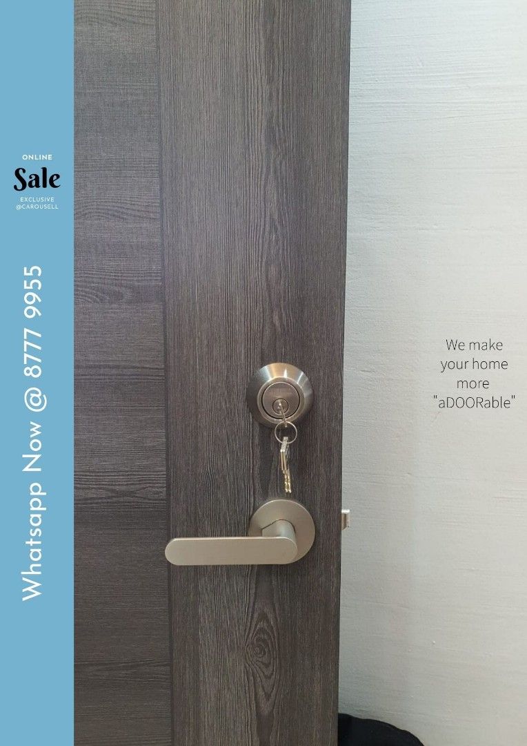 Hdb/resale/bto/condo lock replacement, door closer from $68!, Furniture ...