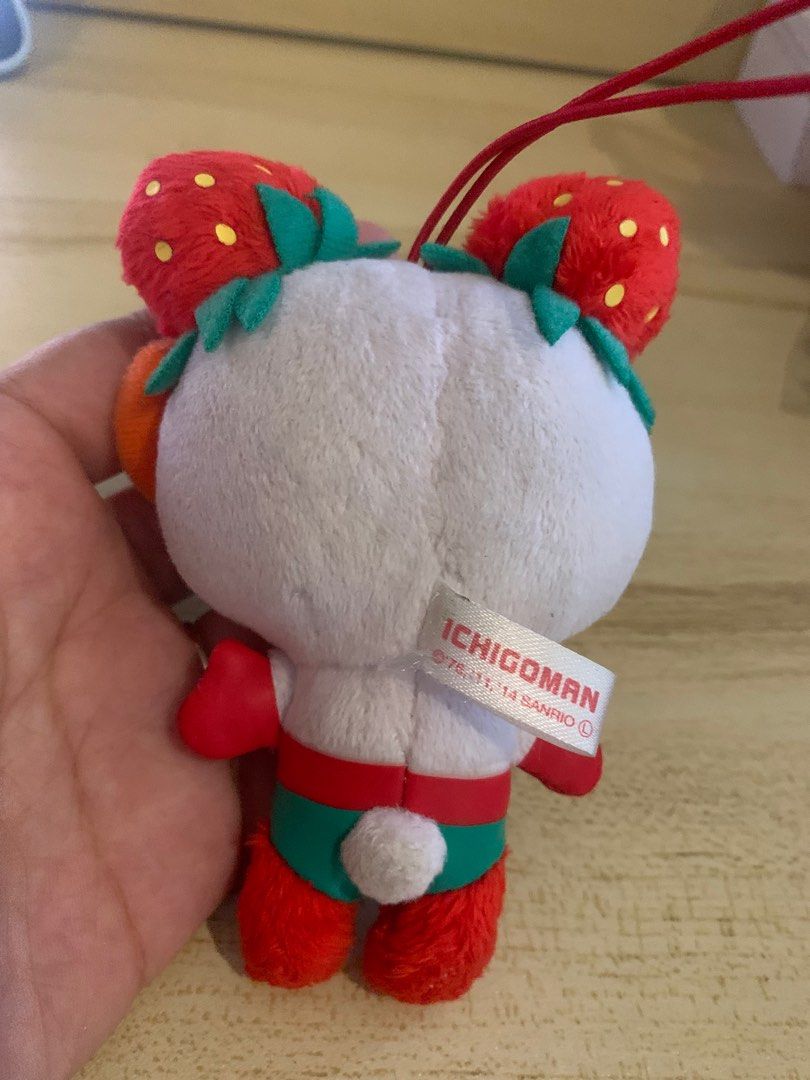 RARE Hello Kitty Ichigoman Strawberry Mascot Charm, Hobbies & Toys ...