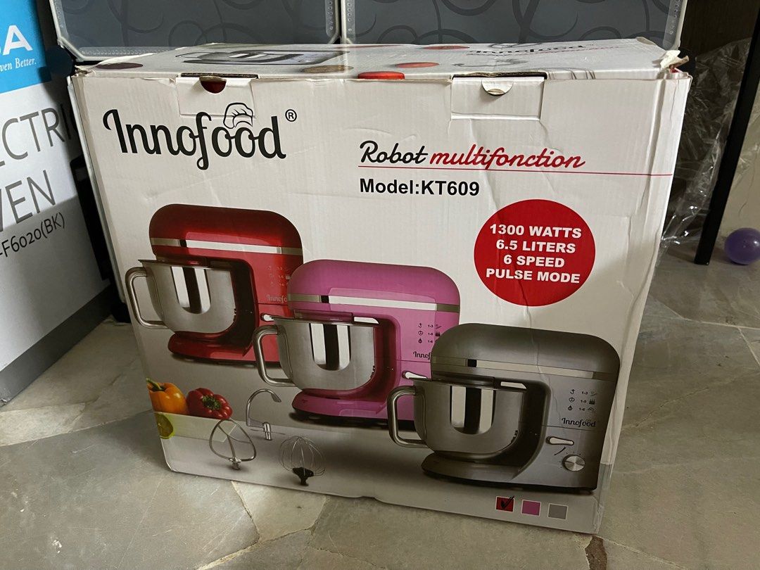 Innofood KT609 Stand Mixer 6.5 Liters (RED), TV & Home Appliances, Kitchen Appliances, Hand ...