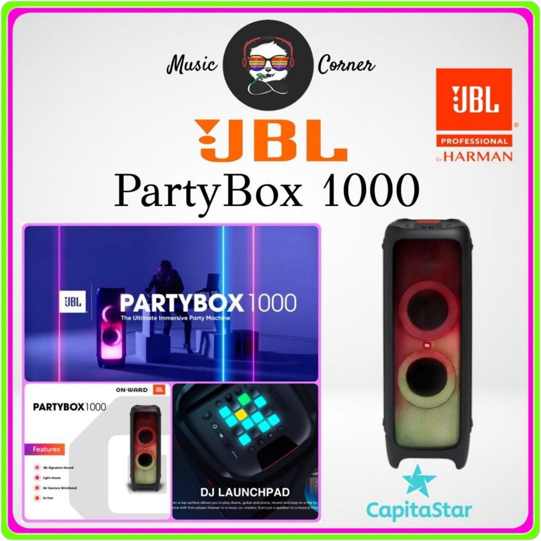 JBL PartyBox 1000 1100W Wireless Speaker, Audio, Soundbars, Speakers ...