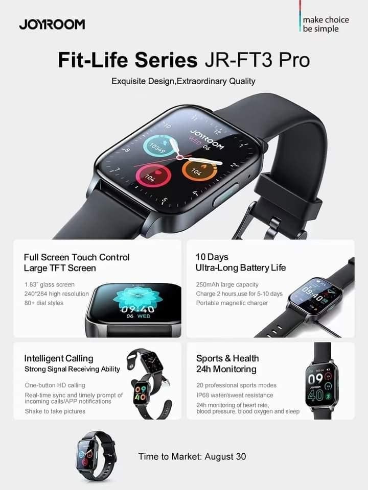 JOYROOM JR-FT3 Pro Fit-Life Series Smart Watch | Brand New With ...