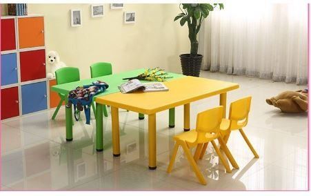 Kindergarten Rectangular Kid Study Table with Adjustable Table Height ...