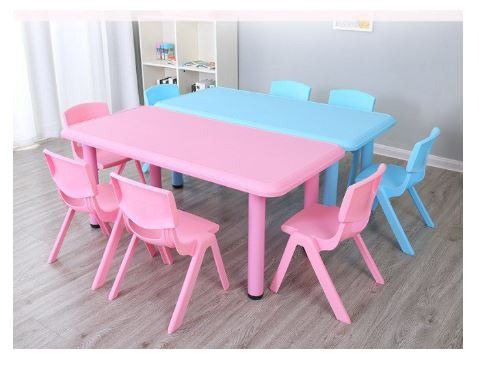 Kindergarten Rectangular Kid Study Table with Adjustable Table Height ...