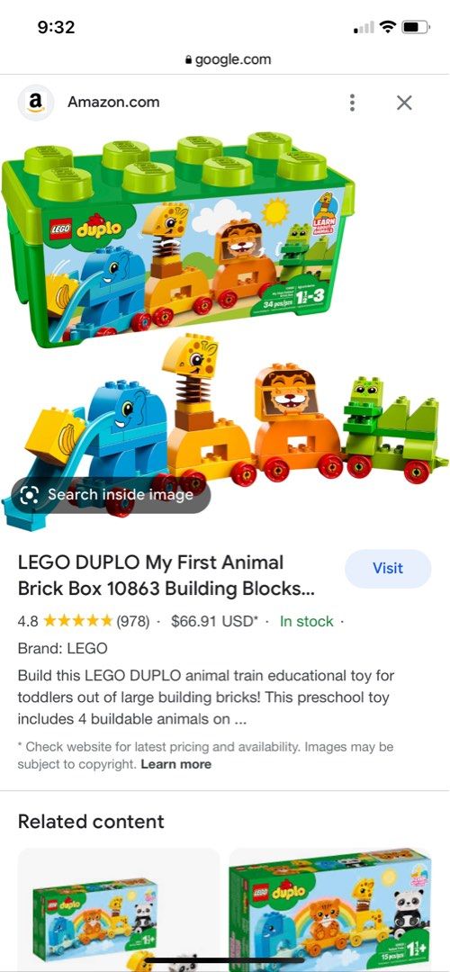 Lego Duplo My First Brick Animals Authentic Full Set, Hobbies & Toys ...