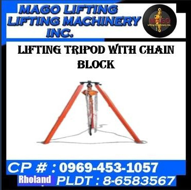 Lifting Tripod With Chain Block, Commercial & Industrial, Construction ...