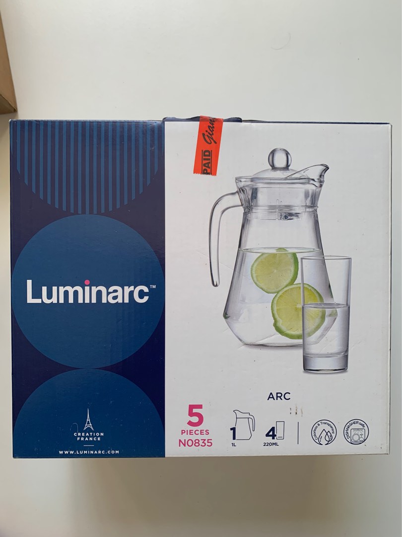 Luminarc pitcher set, Furniture & Home Living, Kitchenware & Tableware ...