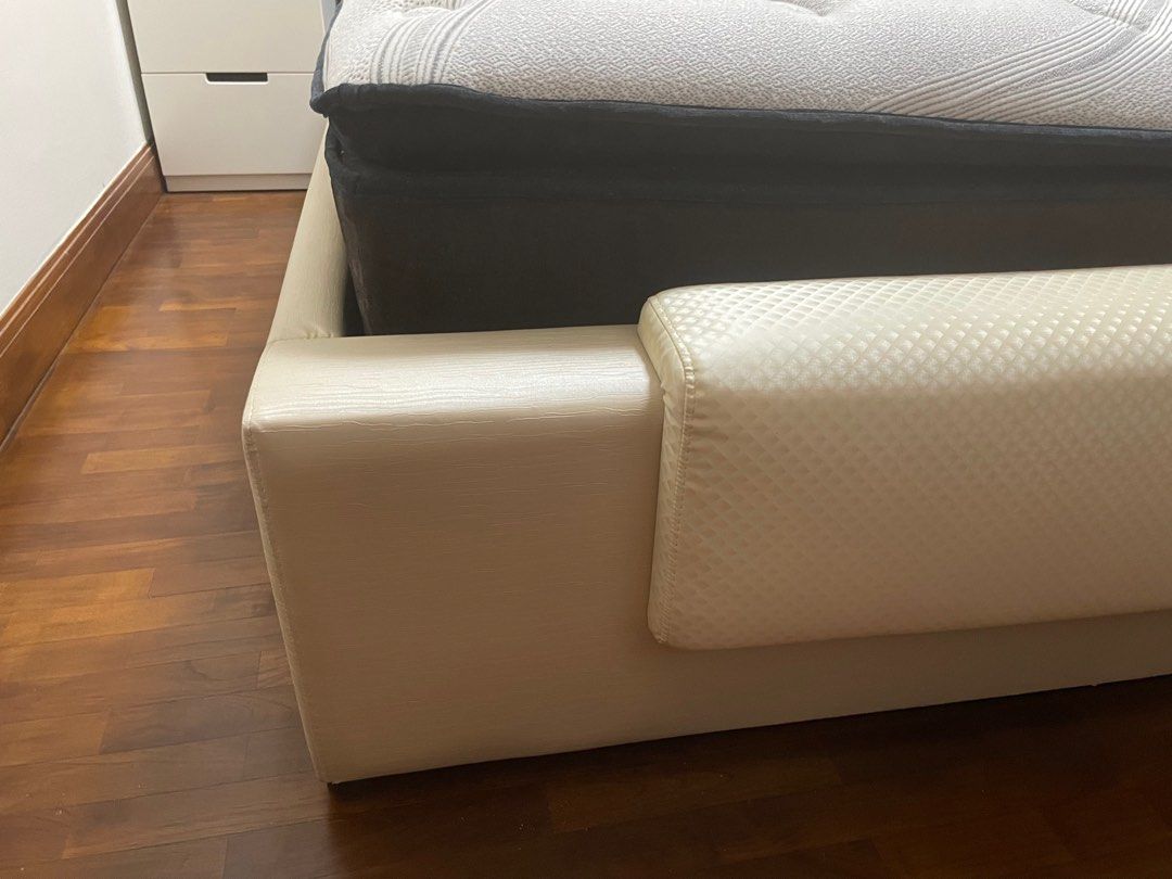 Luxury king size cushion all-around bed frame with Rucas mattress ...