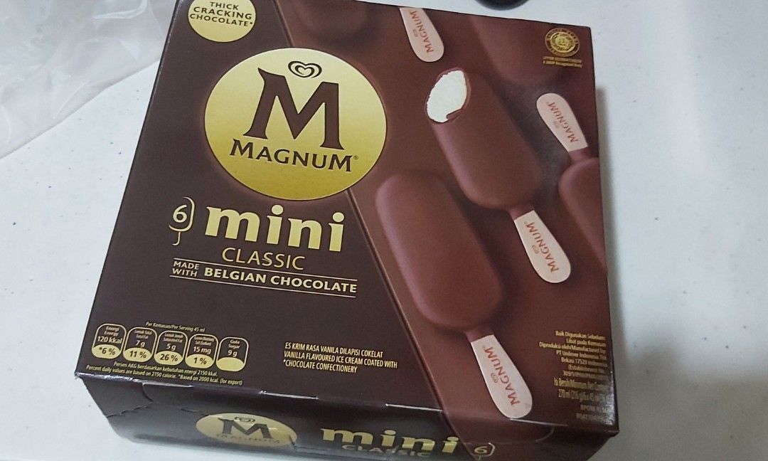 Magnum mini ice cream, Food & Drinks, Chilled & Frozen Food on Carousell