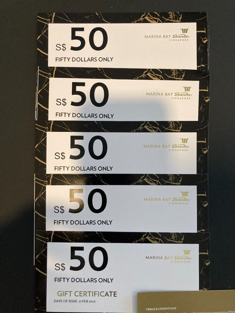 Marina Bay Sands Gift Certificates MBS Vouchers, Tickets & Vouchers ...