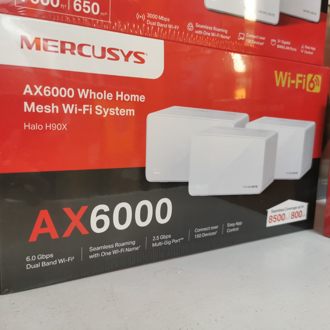 Mercusys Halo H90X 3-Pack AX6000 Whole Home Mesh WiFi 6 System w/ 2 ...