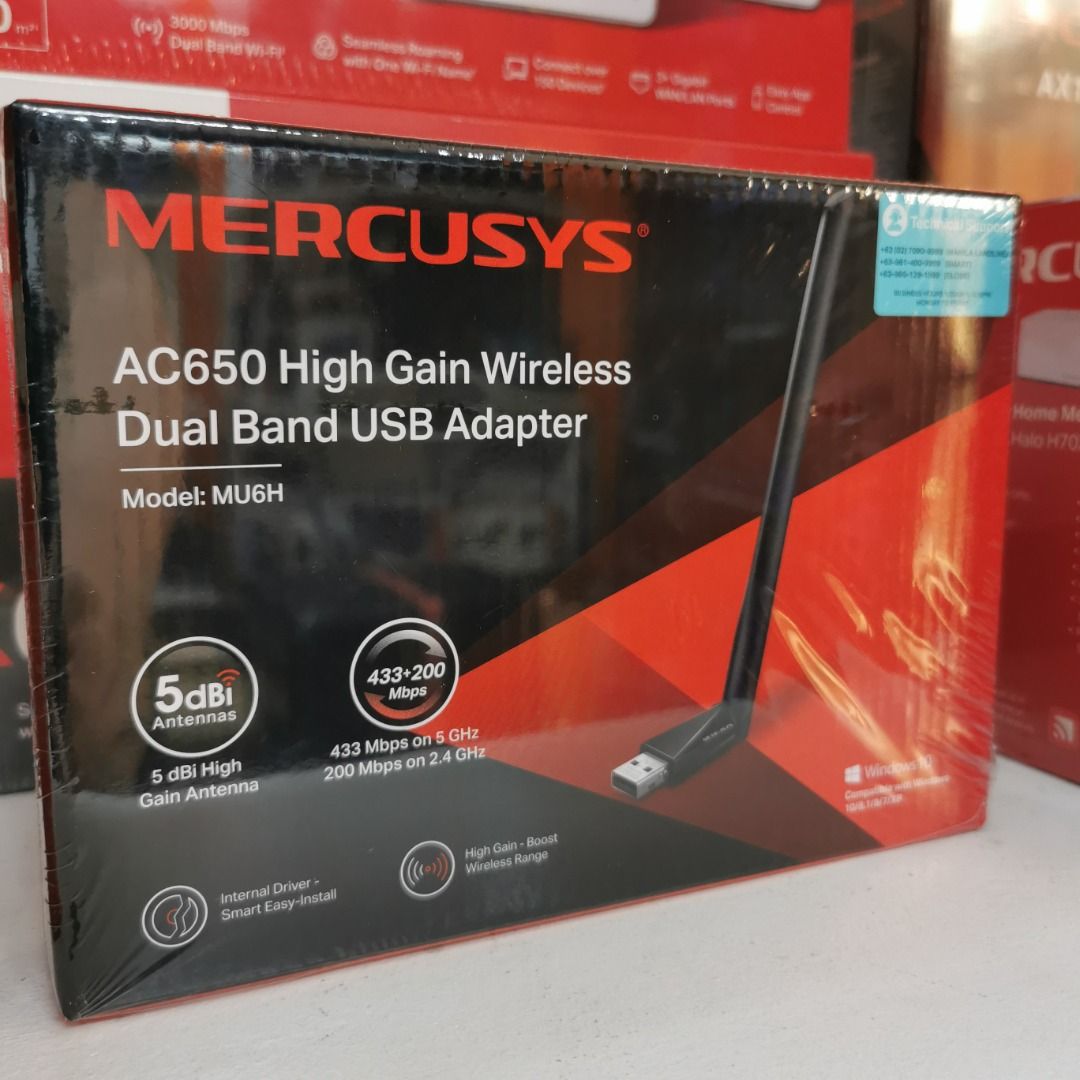 Mercusys MU6H AC650 High Gain Wireless Dual Band USB Adapter on Carousell