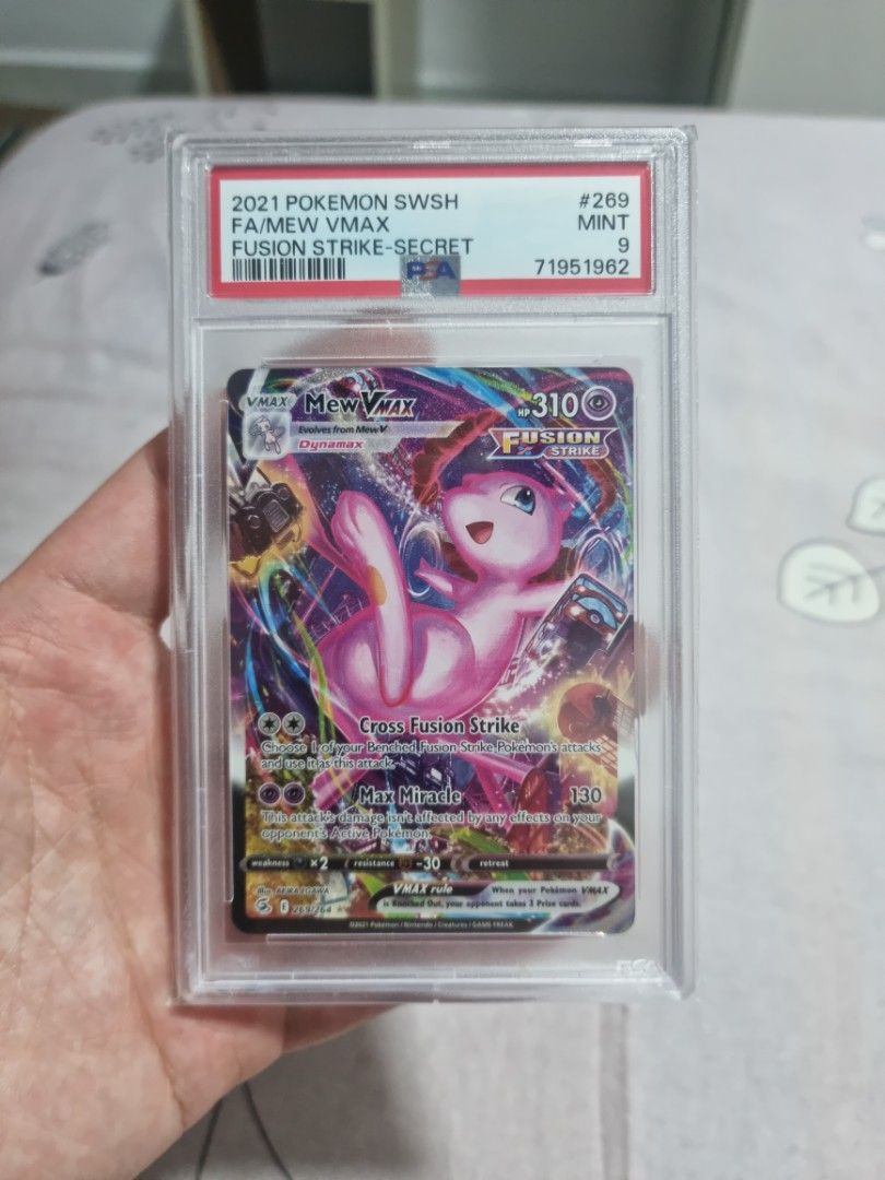 Mew VMax Alternate Art PSA 9 Slab | Modern Pokemon | Fusion Stroke Pokemon | Mew MewTwo| PSA ...