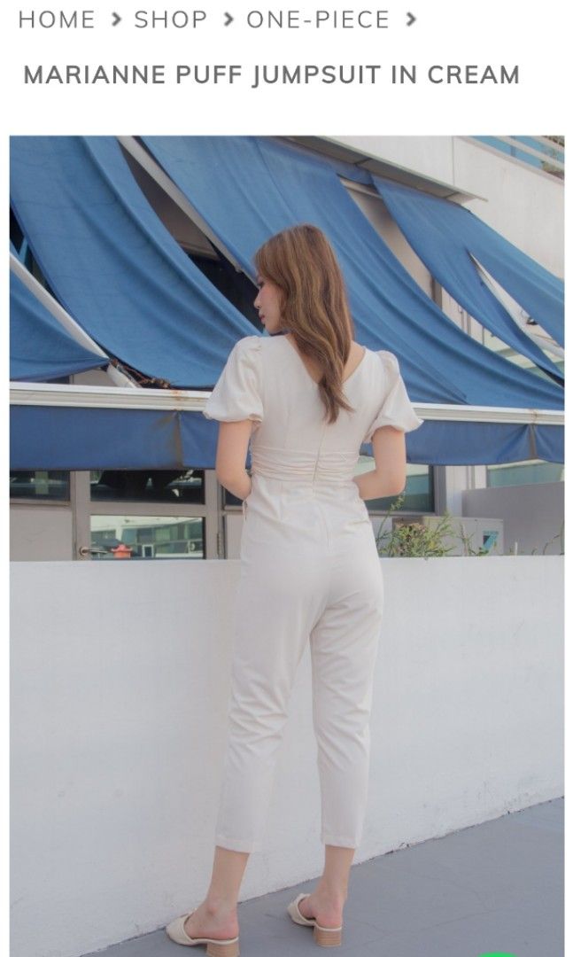 MGP Label Marianne Jumpsuit in cream, Women's Fashion, Dresses & Sets ...
