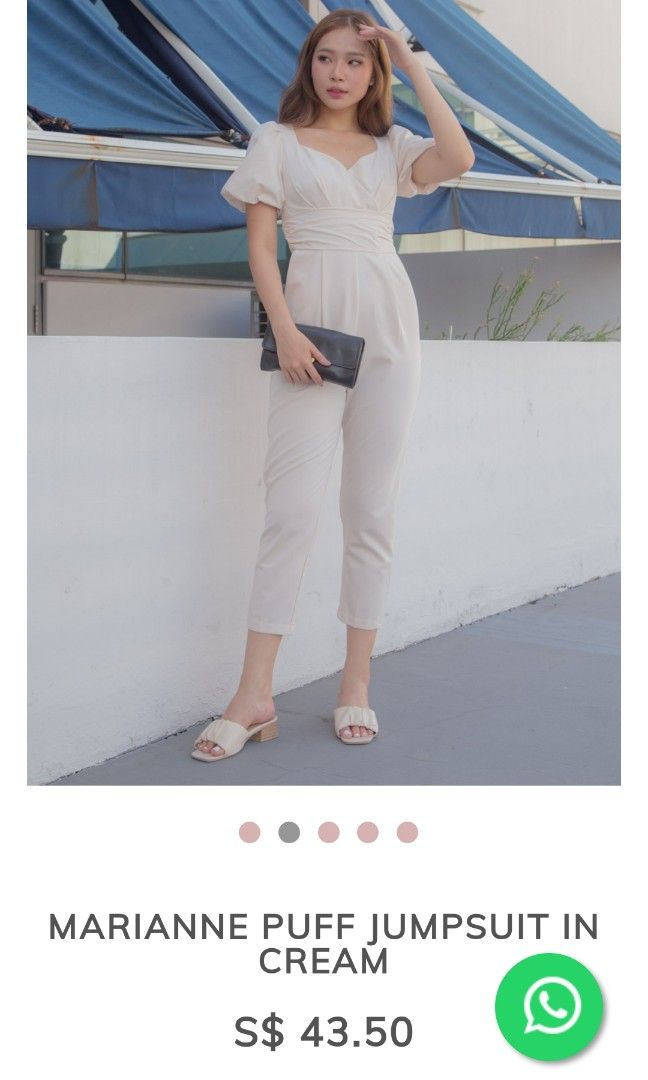 MGP Label Marianne Jumpsuit in cream, Women's Fashion, Dresses & Sets ...