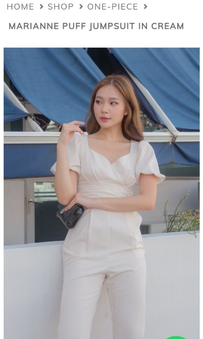 MGP Label Marianne Jumpsuit in cream, Women's Fashion, Dresses & Sets ...