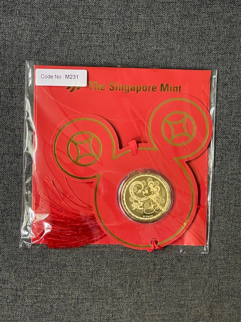 Mickey Mouse Snake Year Singapore Mint Gold Coin, Hobbies & Toys ...