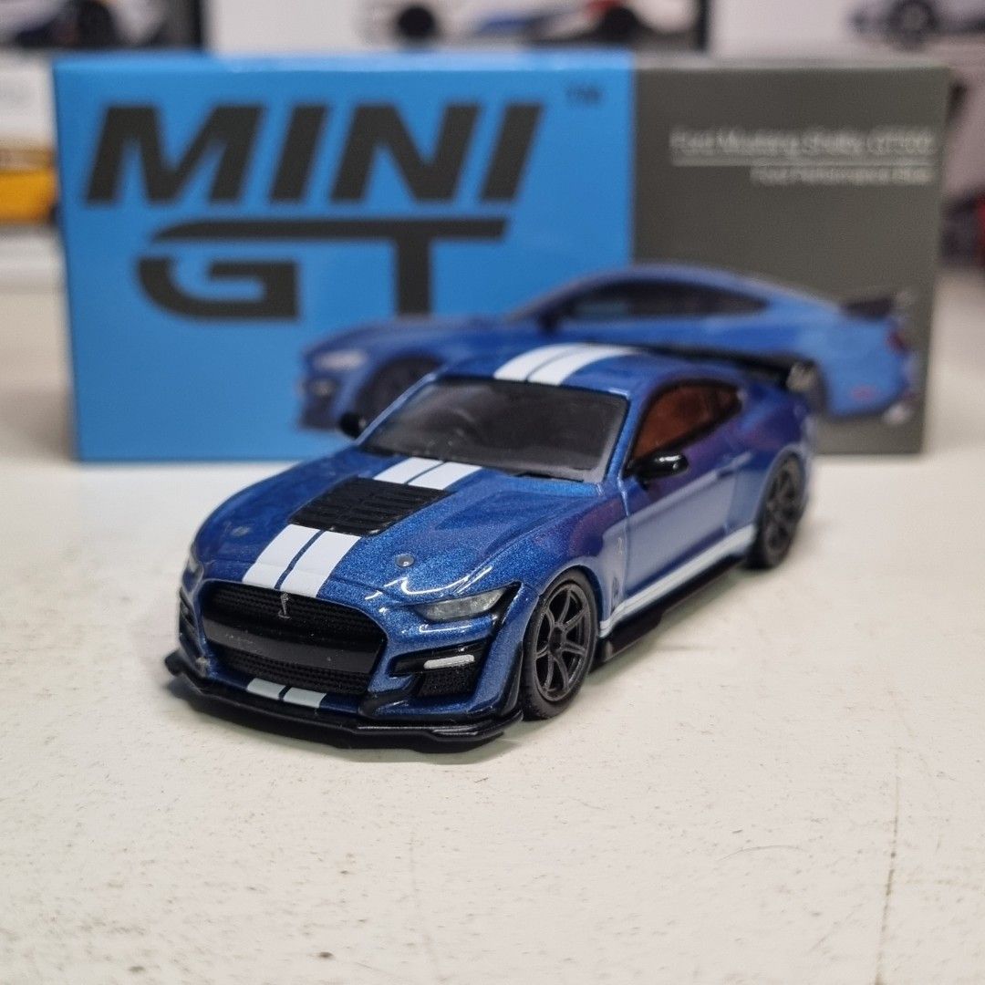 Mini GT Ford Shelby Mustang GT500 Ford Performance Blue Diecast 1/64 ...