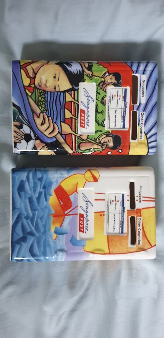 Mini SingPost Mailbox Design Piggy Bank x 2, Furniture & Home Living ...