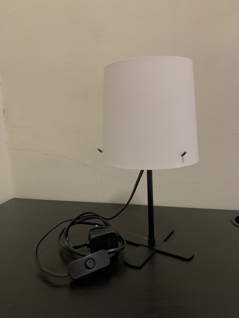 Minimalist desk or night table lamp IKEA black and white, Furniture ...