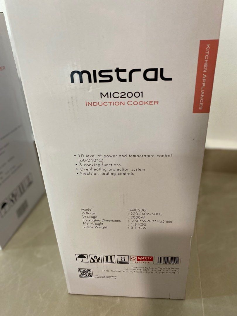 Mistral Induction Cooker MIC2001, TV & Home Appliances, Kitchen ...
