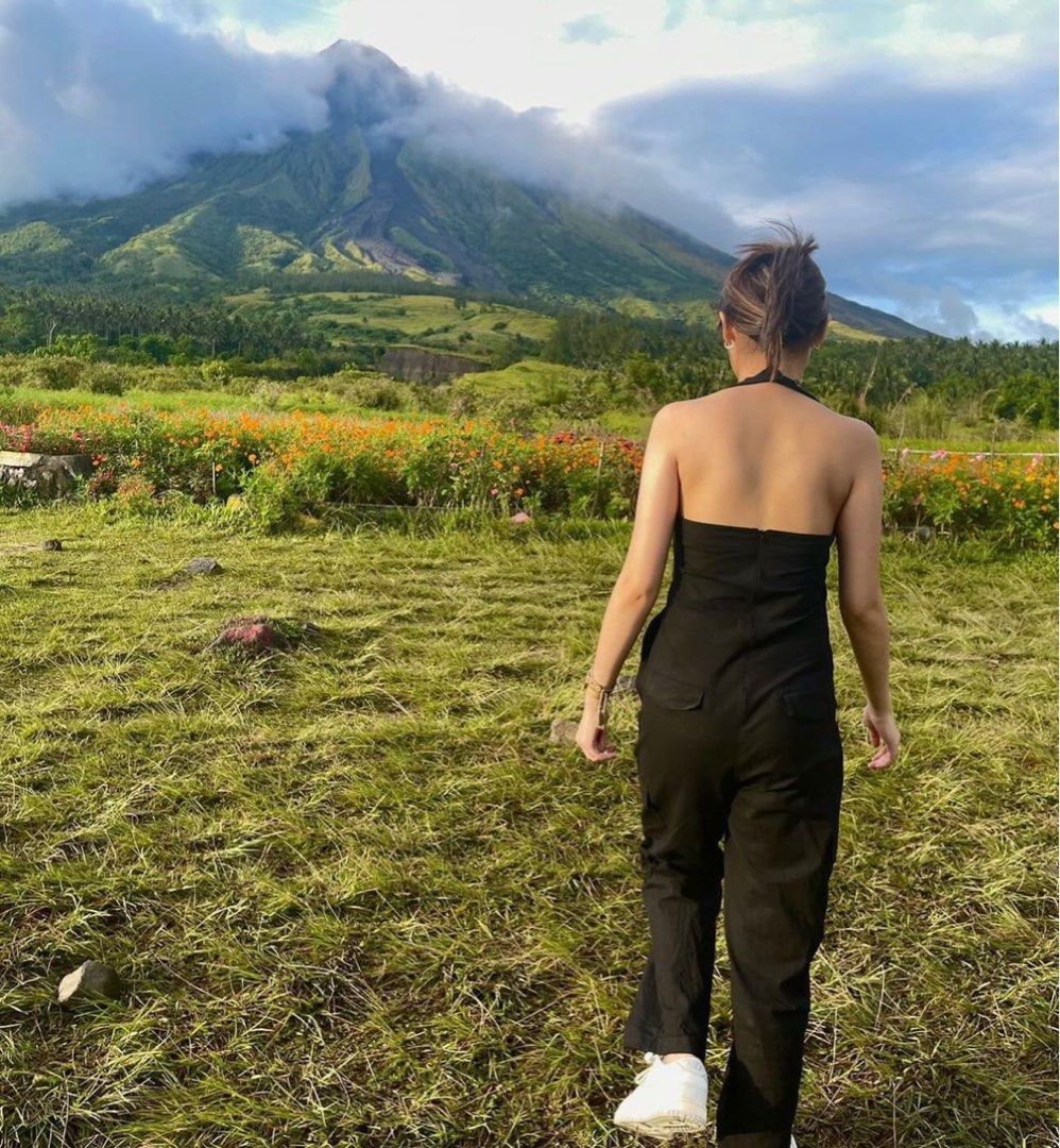 Miu the label black cargo jumpsuit, Women's Fashion, Dresses & Sets ...