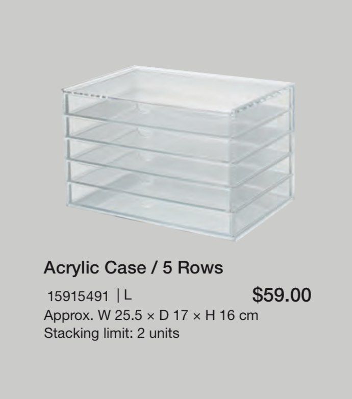 Muji Acrylic Case/5 Rows, Women's Fashion, Jewelry & Organisers ...