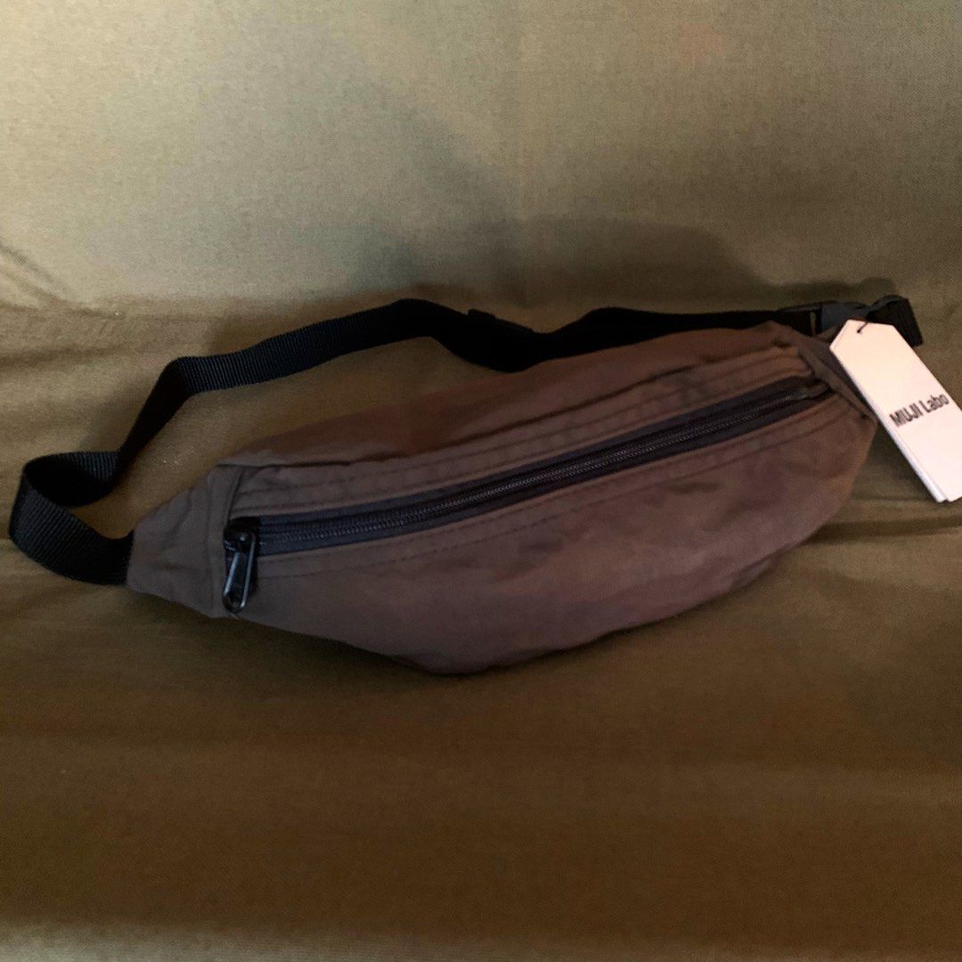 Muji Labo Ripple Nylon Waist Pouch Charcoal Gray, Men's Fashion, Bags ...