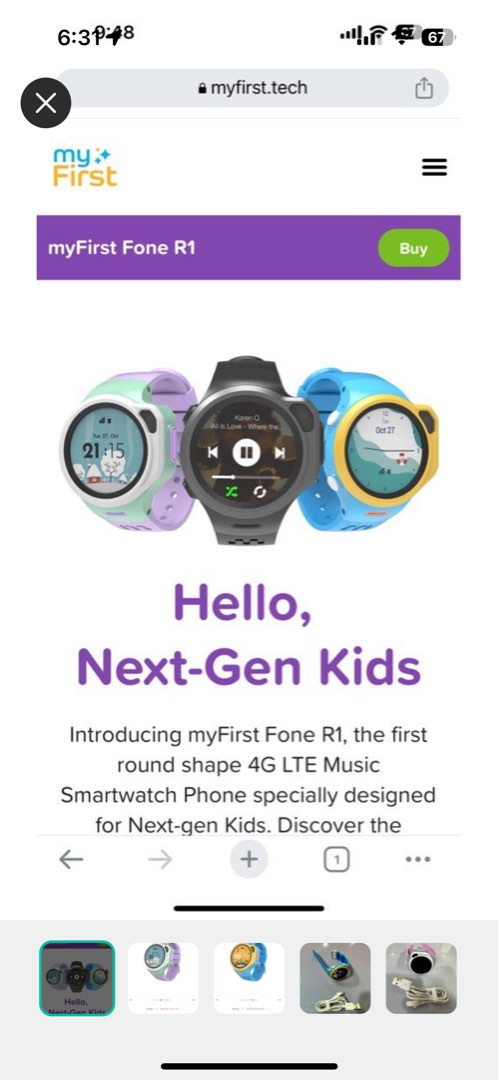 myFirst Fone R1 ( 1purple), Mobile Phones & Gadgets, Wearables & Smart ...