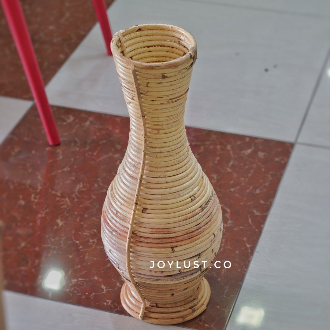 Pasu rotan rattan vase european style, Furniture & Home Living, Home ...