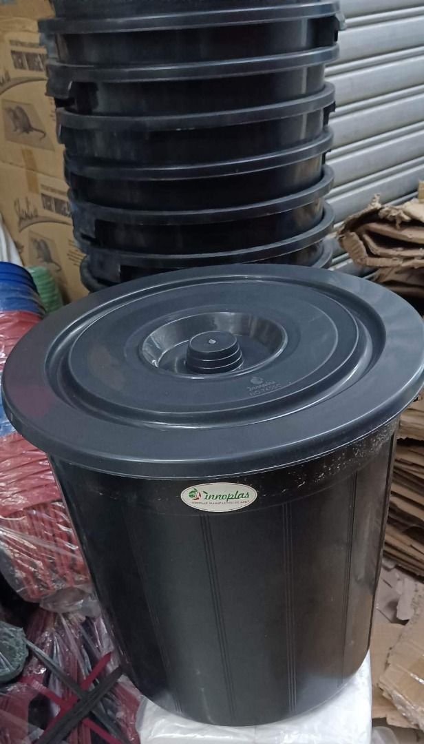 Plastic Black Container 40L capacity (Innoplas), Furniture & Home ...