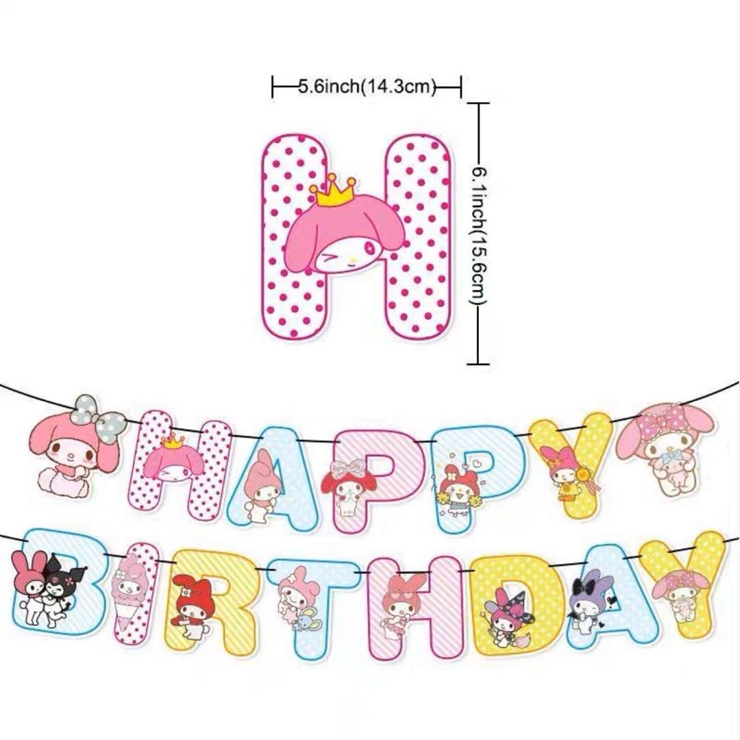 PO Sanrio Birthday Banner, Hobbies & Toys, Stationery & Craft ...