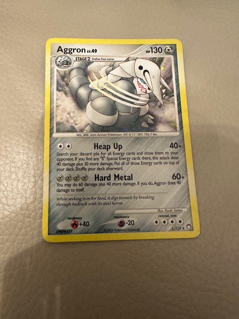 Pokemon Card Aggron #1 Pokemon Mysterious Treasures, 興趣及遊戲, 玩具 & 遊戲類 ...