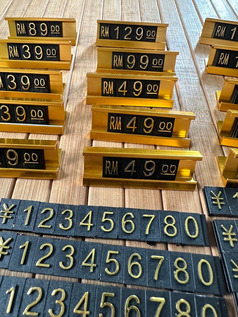 Price Tag Display Sign Gold Aluminium Frame 20 sets, Furniture & Home ...