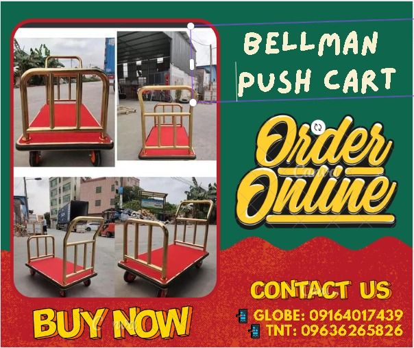 PUSH CART BELLMAN GOLD AND RED, Hobbies & Toys, Travel, Luggage on ...